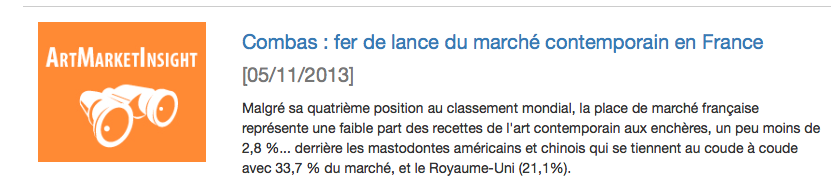 Combas : fer de lance du marché contemporain en France [artprice 05/11 ...
